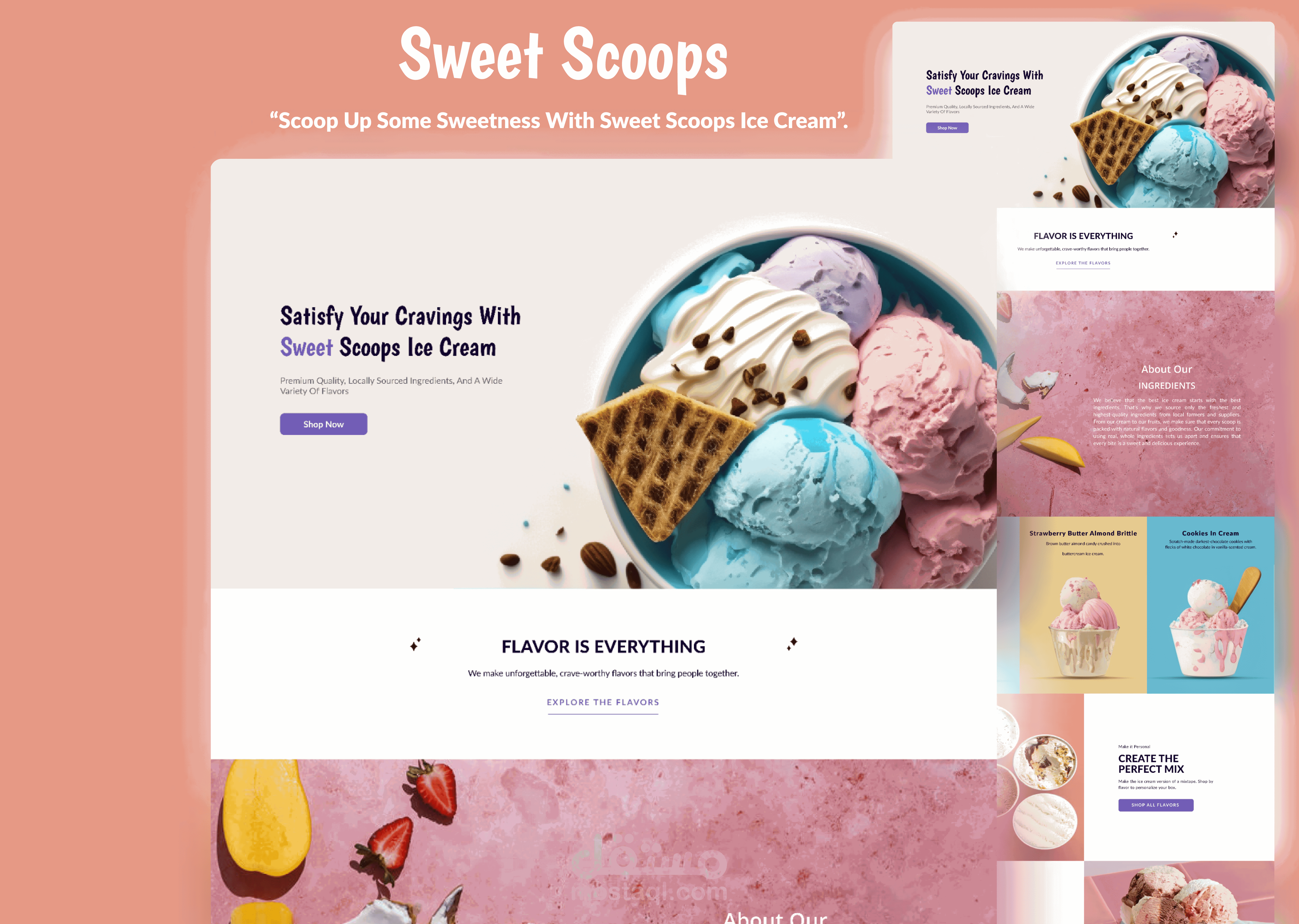 Ice Cream Platform-UI/UX case | مستقل