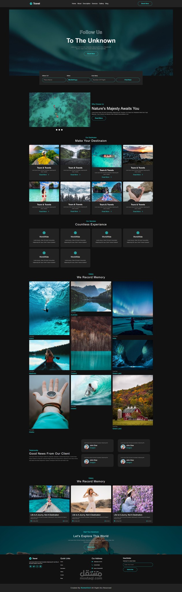 travel web design | مستقل