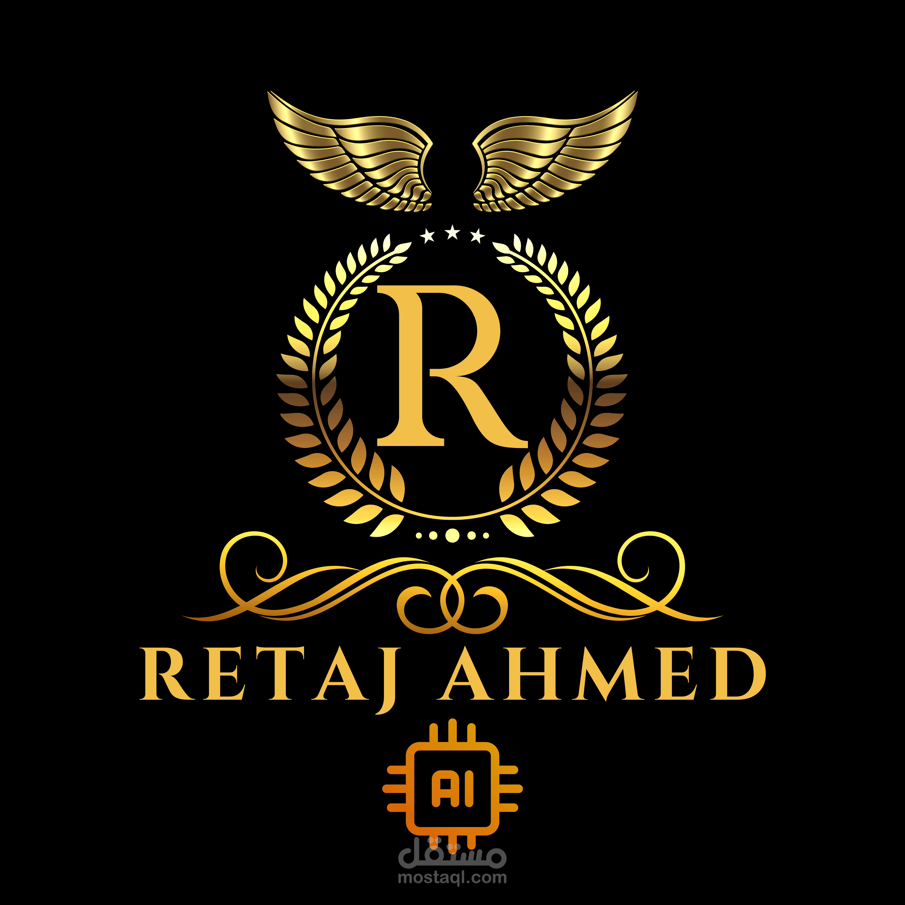 Logo with name Retaj | مستقل