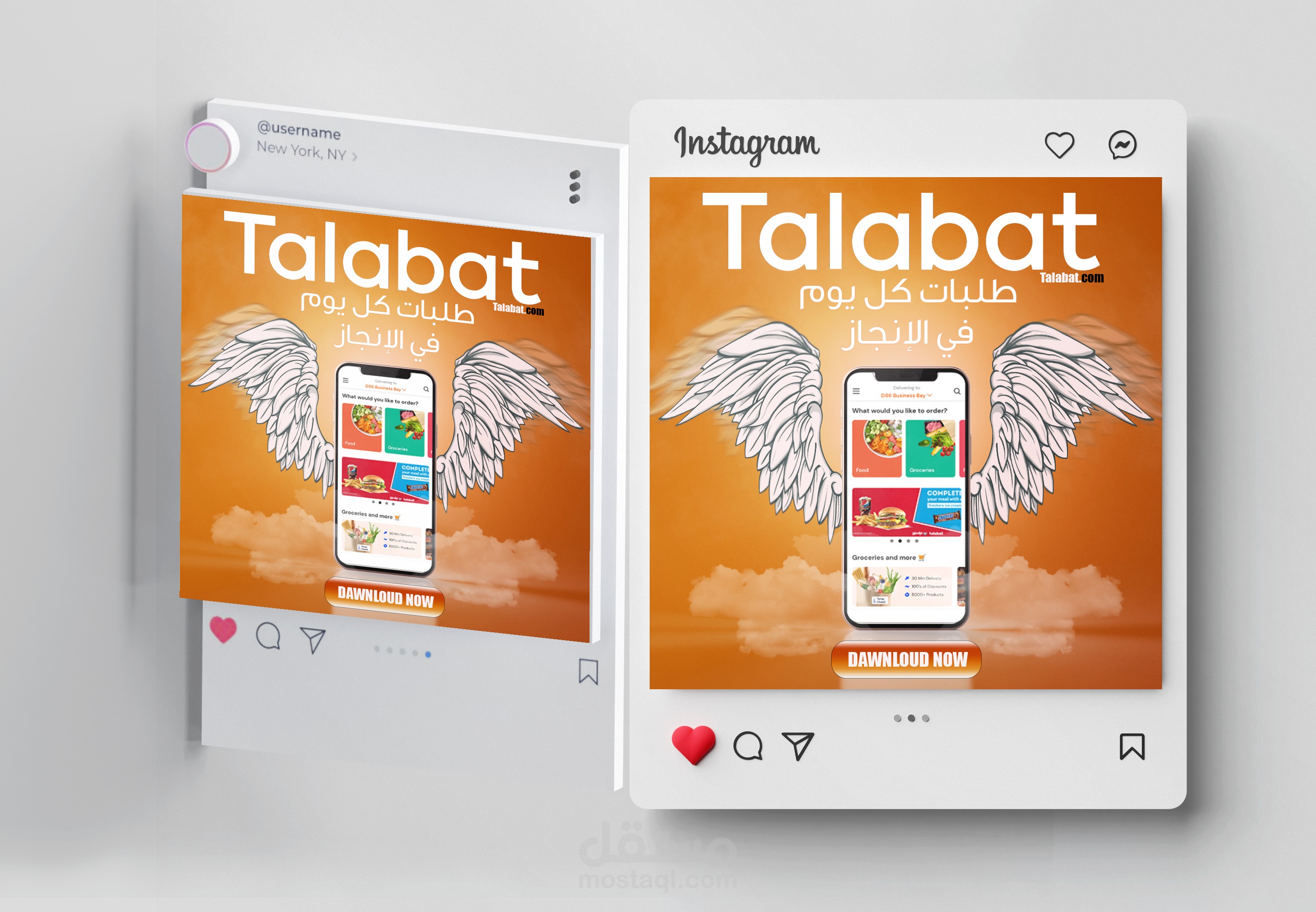 تصميم Social Media Post لتطبيق talabat | مستقل