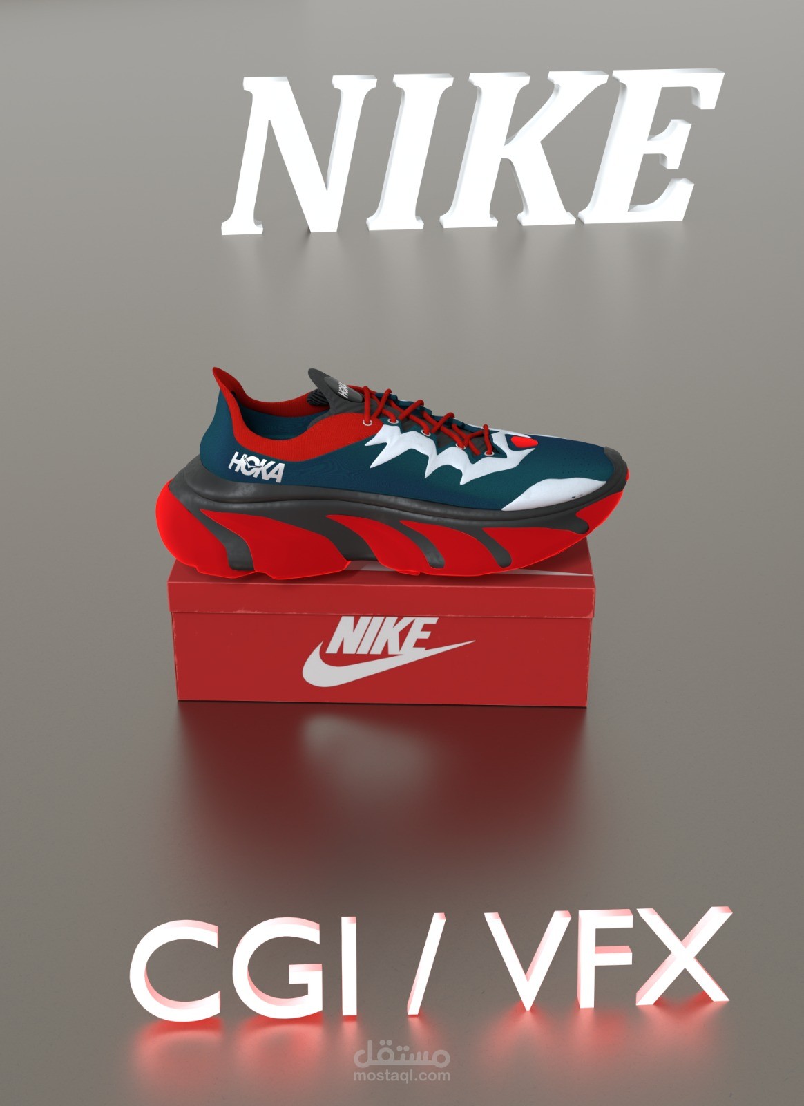 Dynamic CGI Ad for Nike – A Bold Visual Experience | مستقل