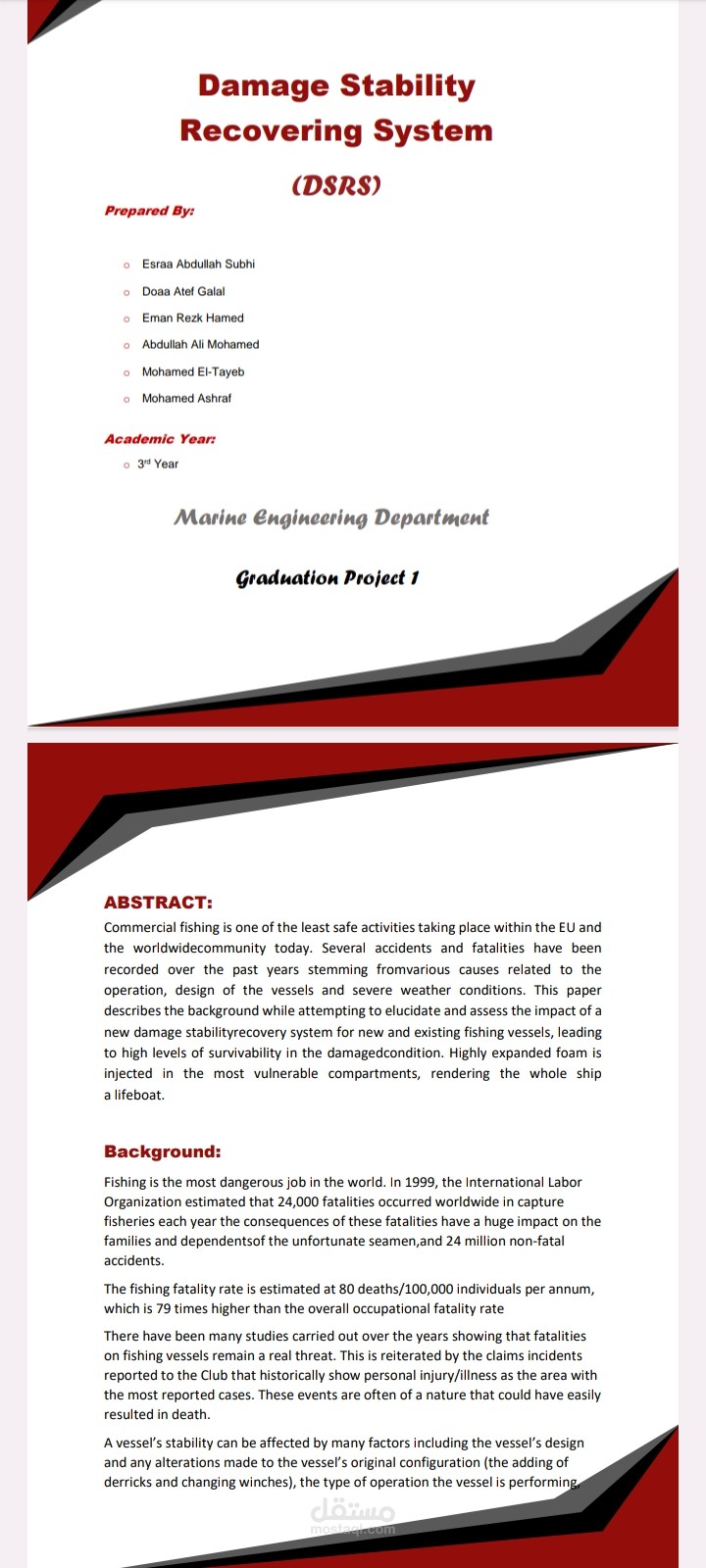 Damage stability Recovery System | مستقل