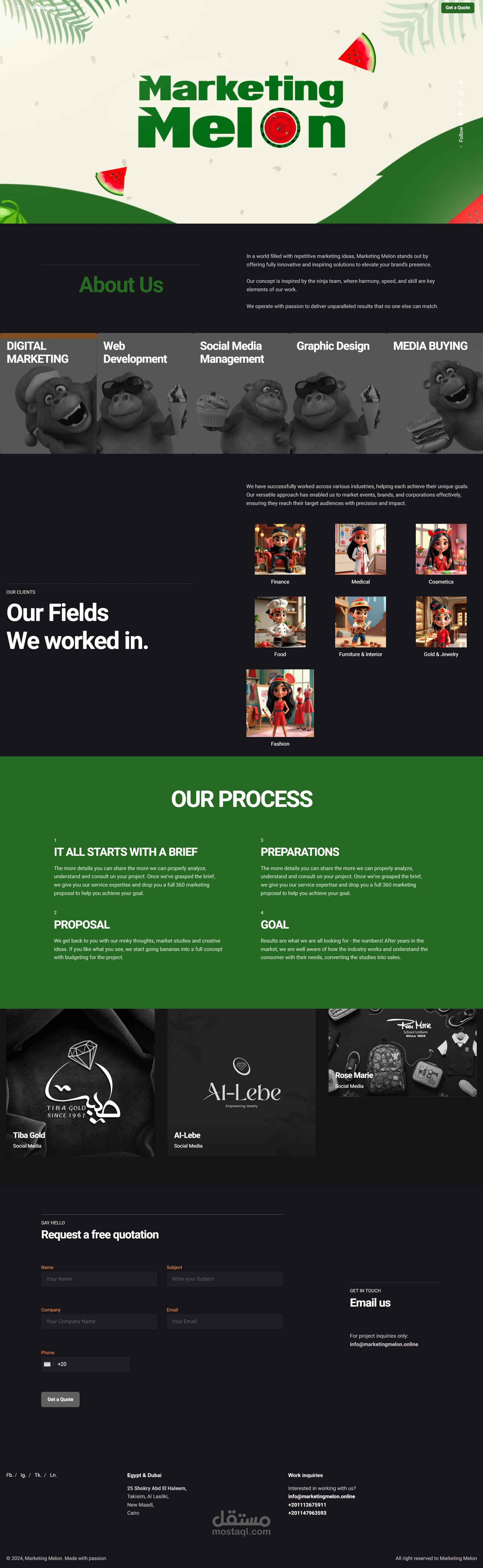 مشروع Marketing Melon – منصة متكاملة لحلول التسويق الرقمي | مستقل