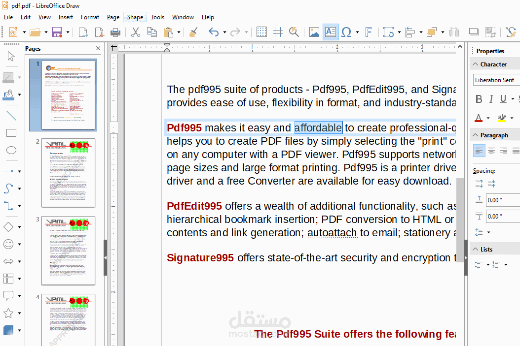 pdf editing | مستقل