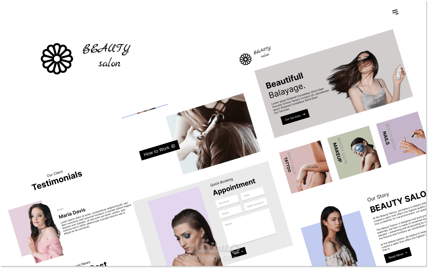 BEAUTY SALON WEB DESIGN | مستقل