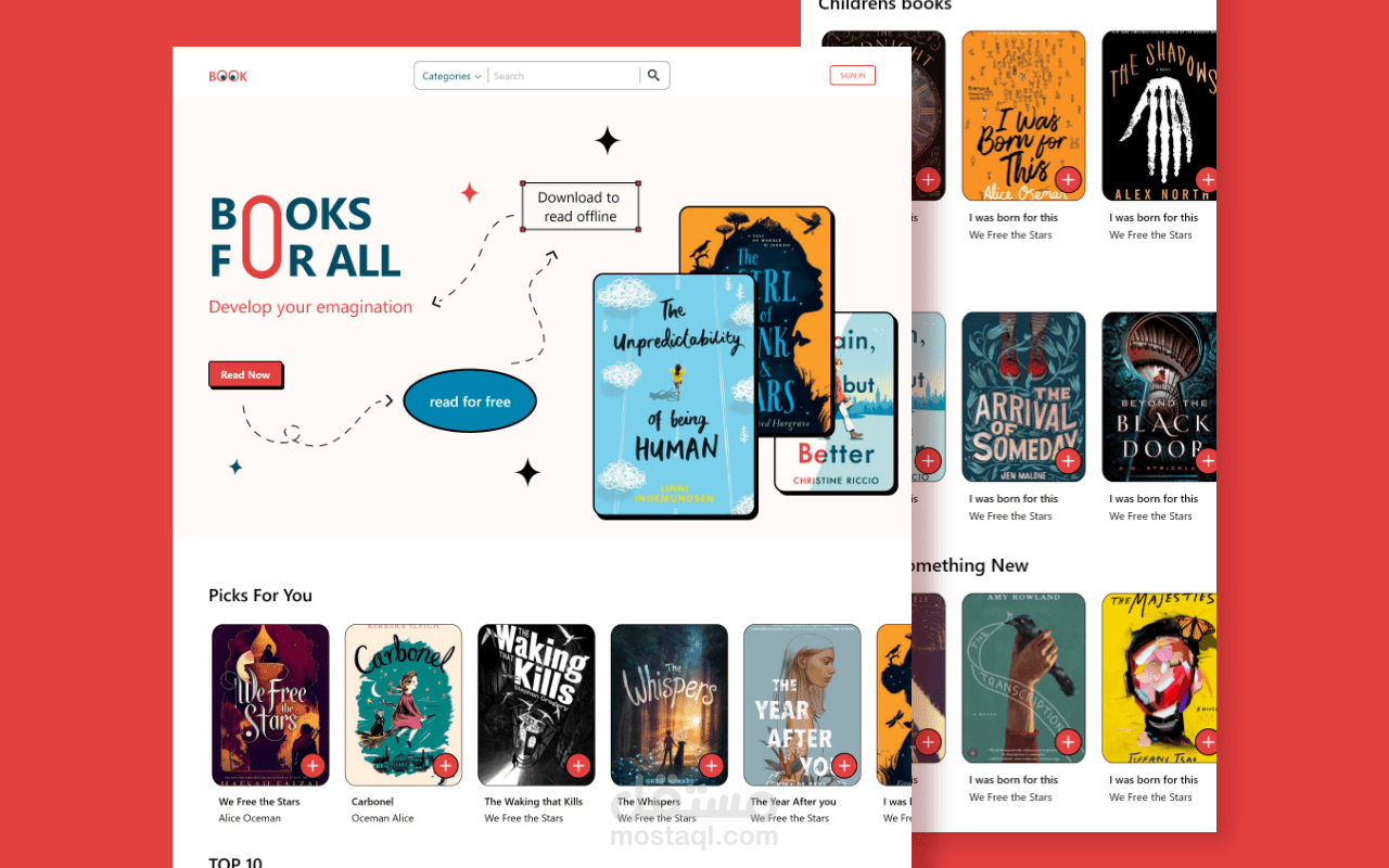 E-book library Website | مستقل