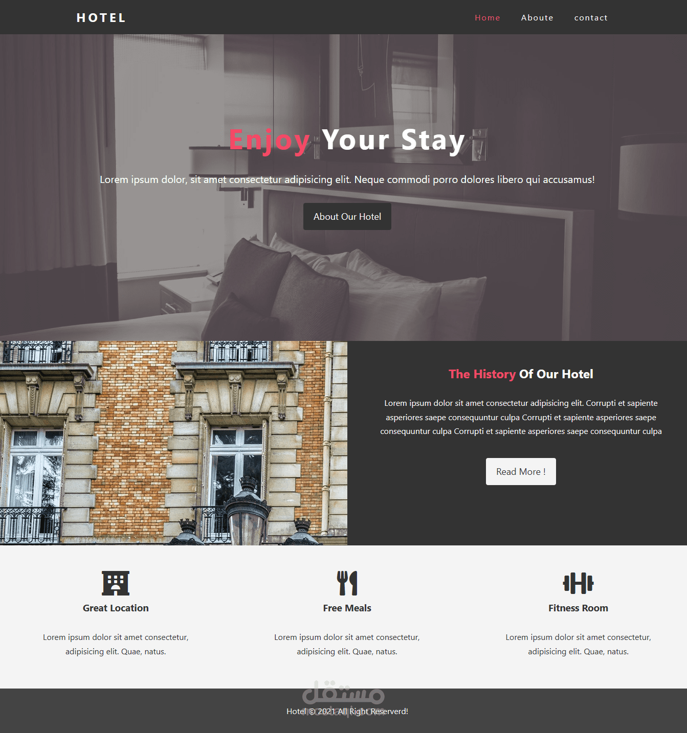 Hotel Website | مستقل