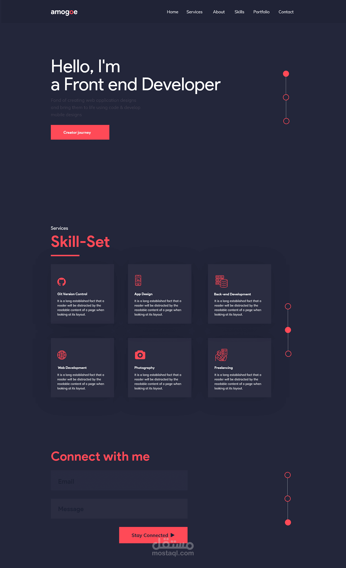Portfolio website landing page | مستقل Portfolio website landing page | مستقل