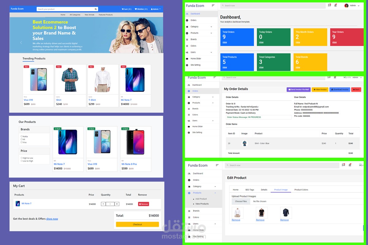 ecommerce website using laravel (php & mysql) | مستقل ecommerce website using laravel (php & mysql) | مستقل
