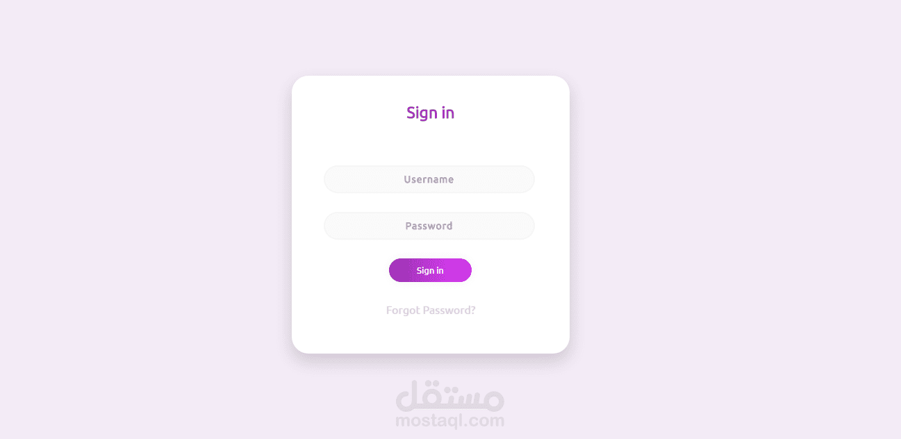 Clean Login UI Page | مستقل