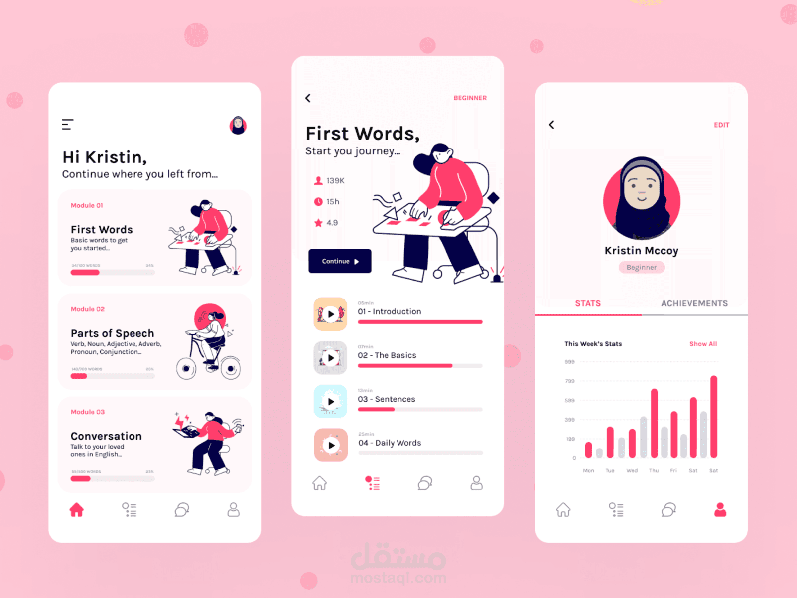 Learn English App UI 