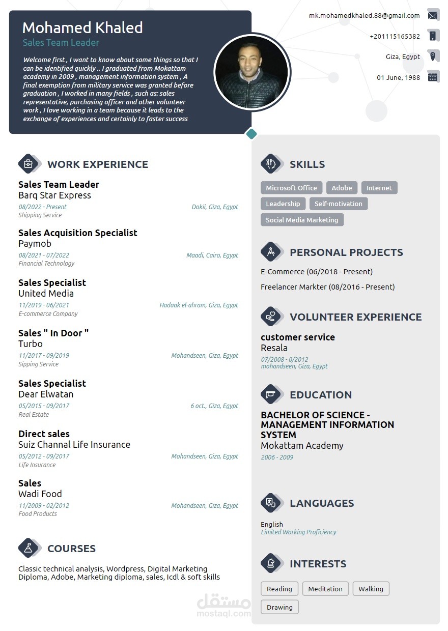 CV Mohamed khaled 1 | مستقل