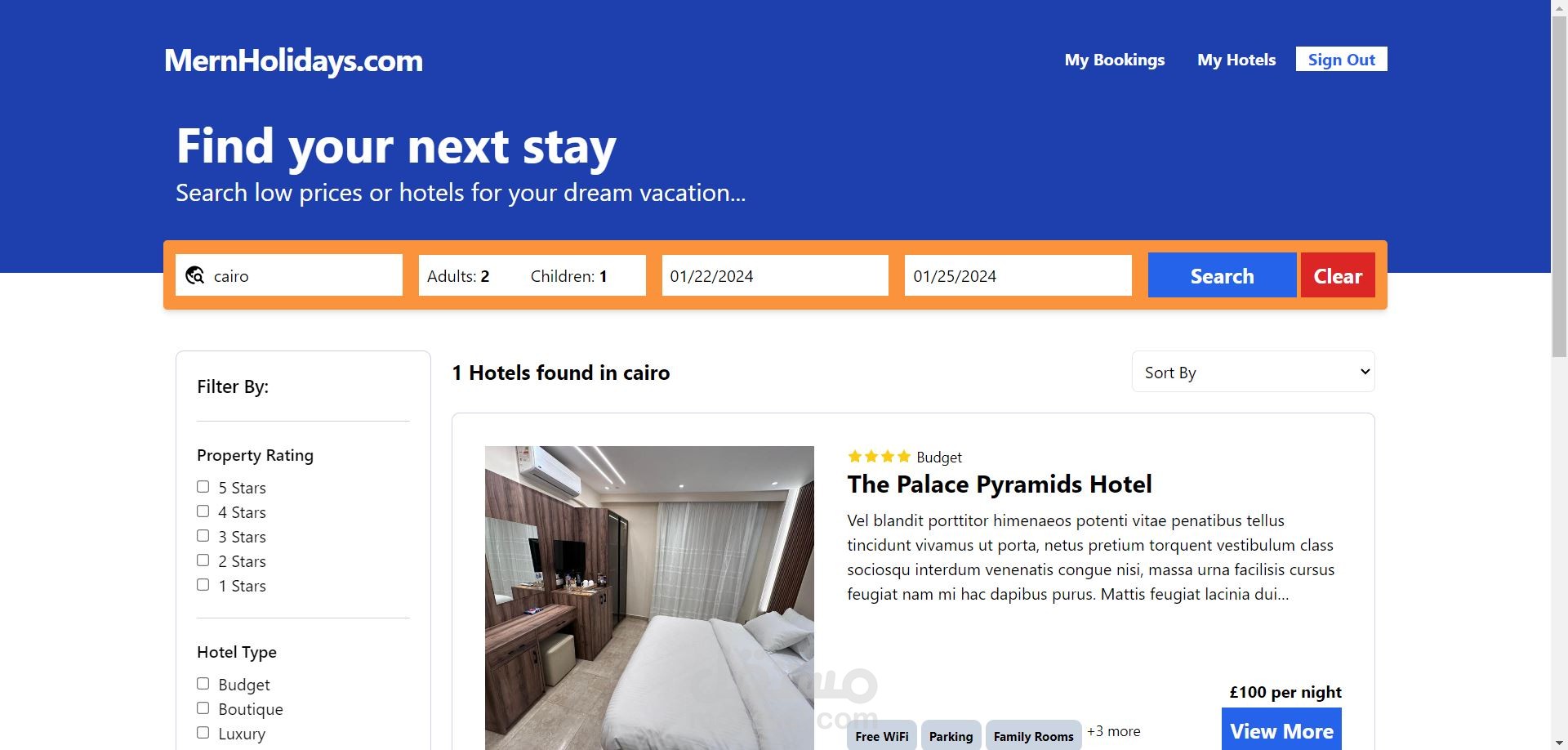 Booking clone | مستقل