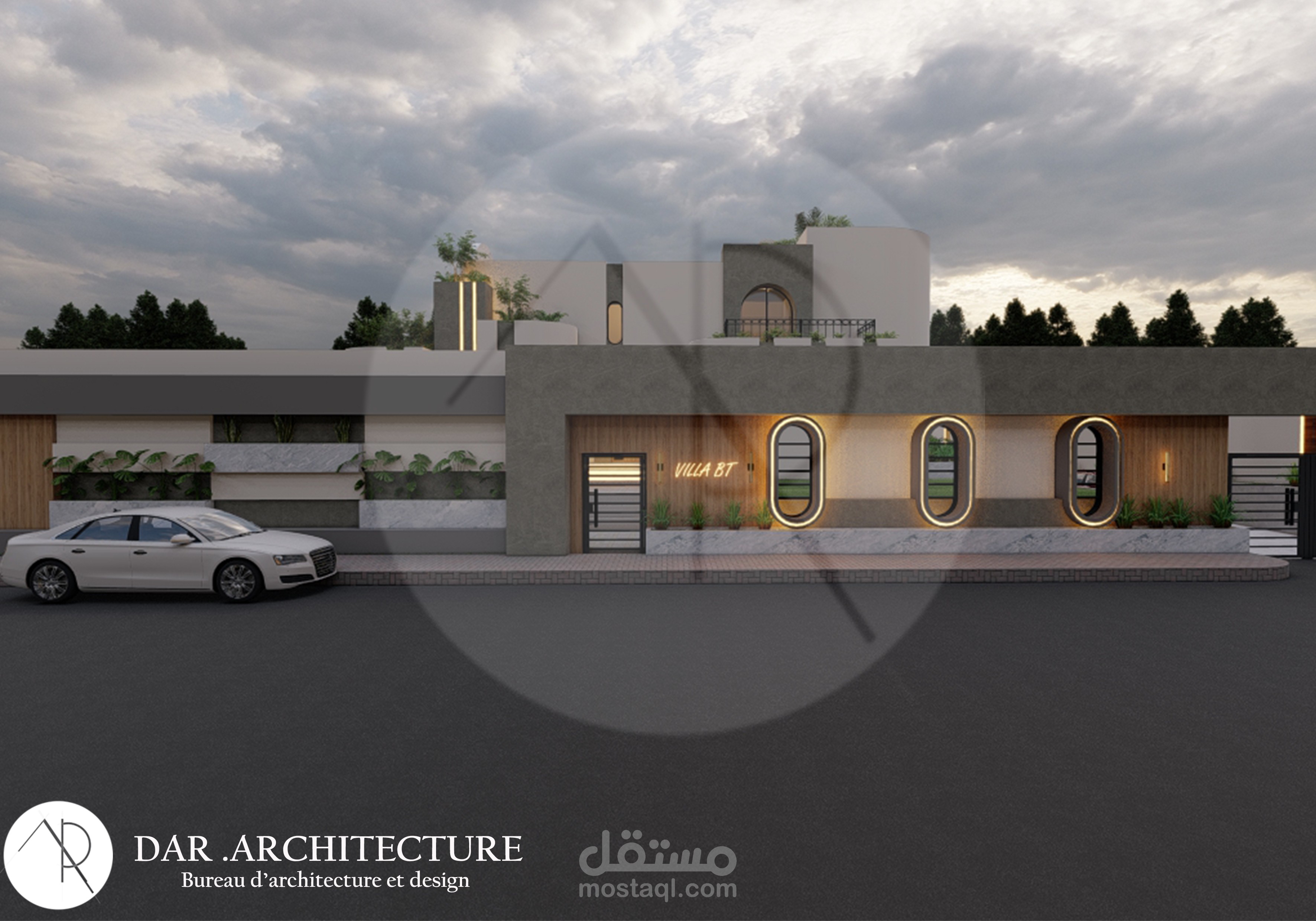 villa arc من تصميم المهندس المعماري ريان العايدي dar architecture | مستقل