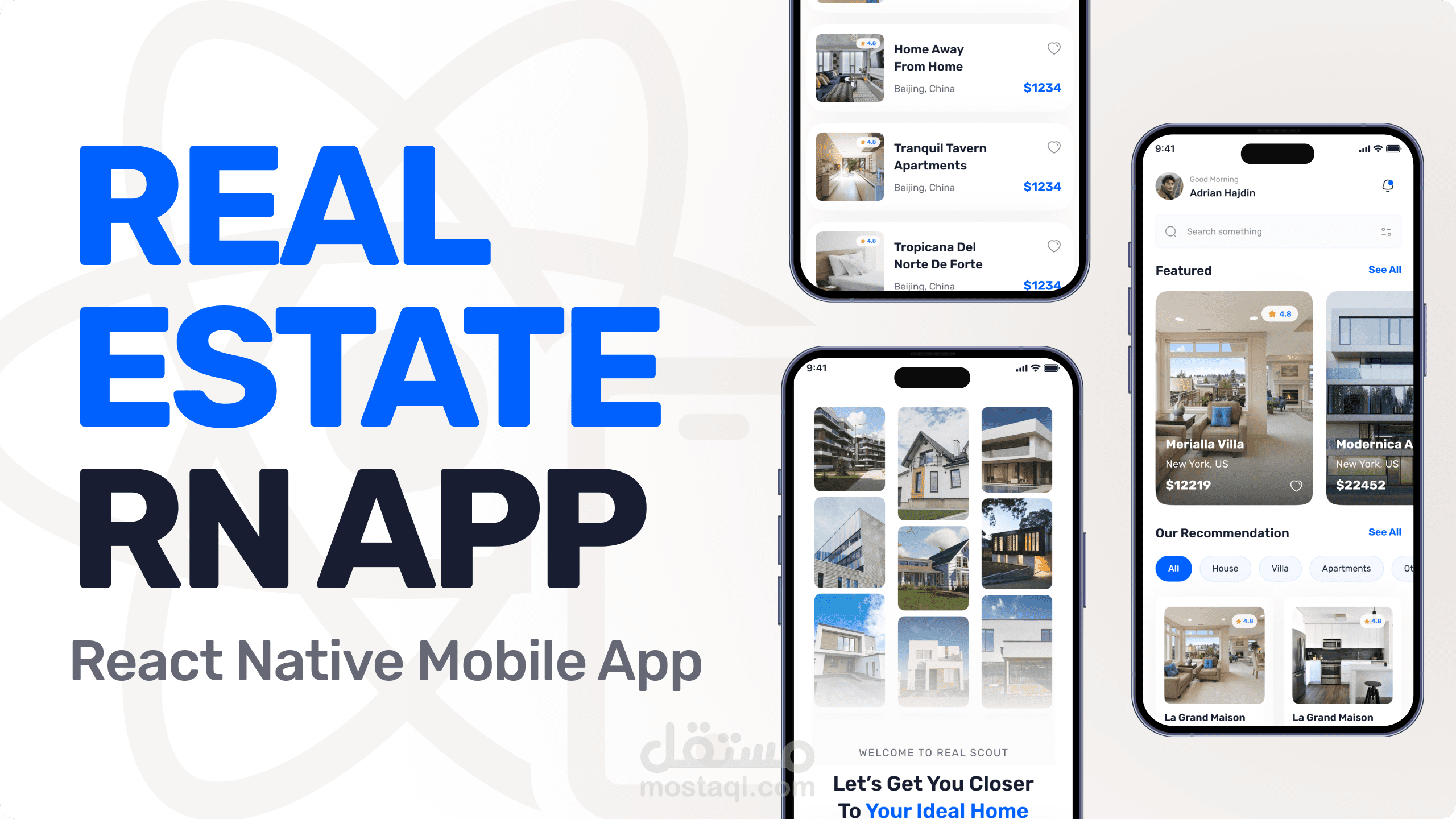 Mobile Application | React Native Real Estate App | مستقل