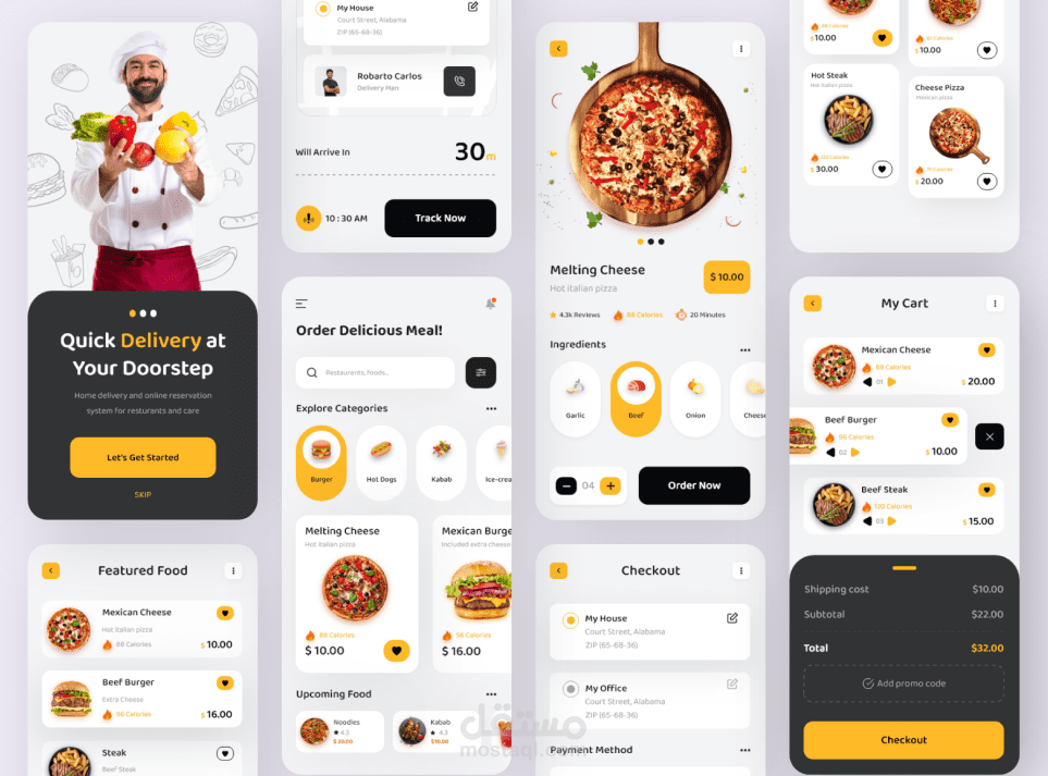 Flutter Restaurant Mobile Application | مستقل