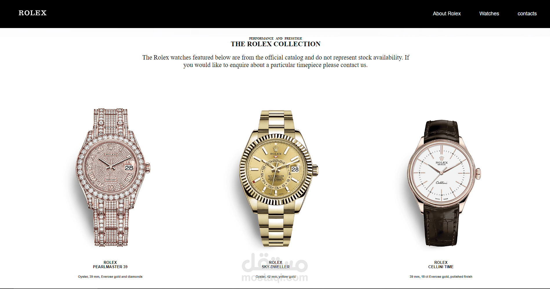 website design for rolex | مستقل