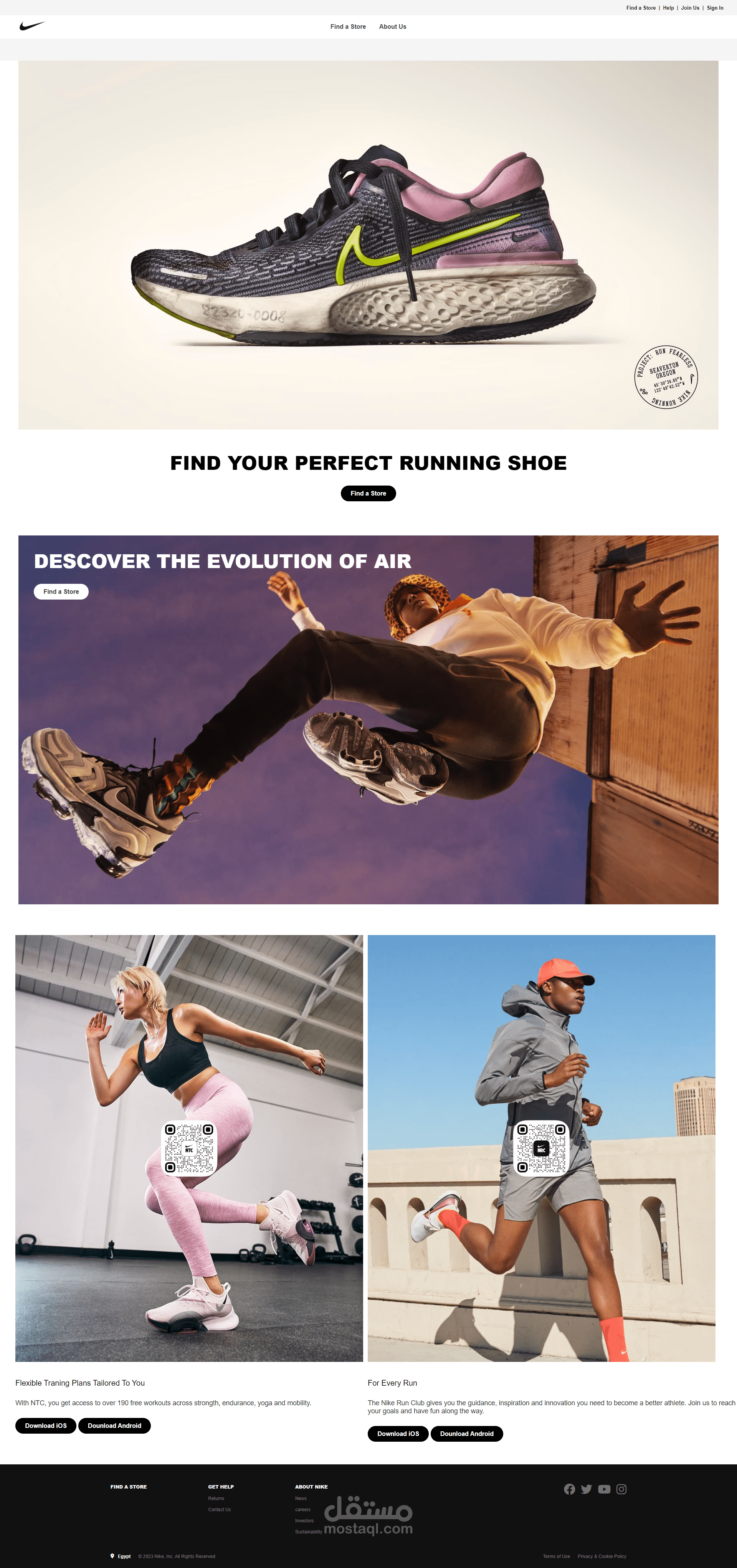 Nike landing page clone | مستقل