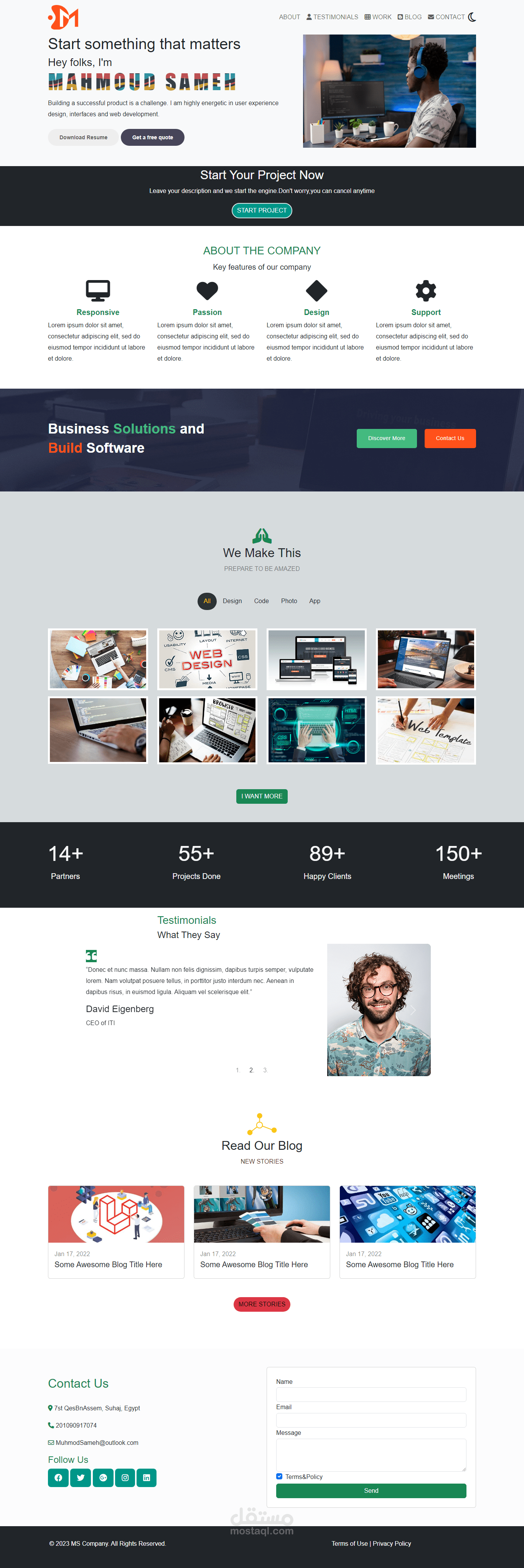 Portfolio Template | مستقل