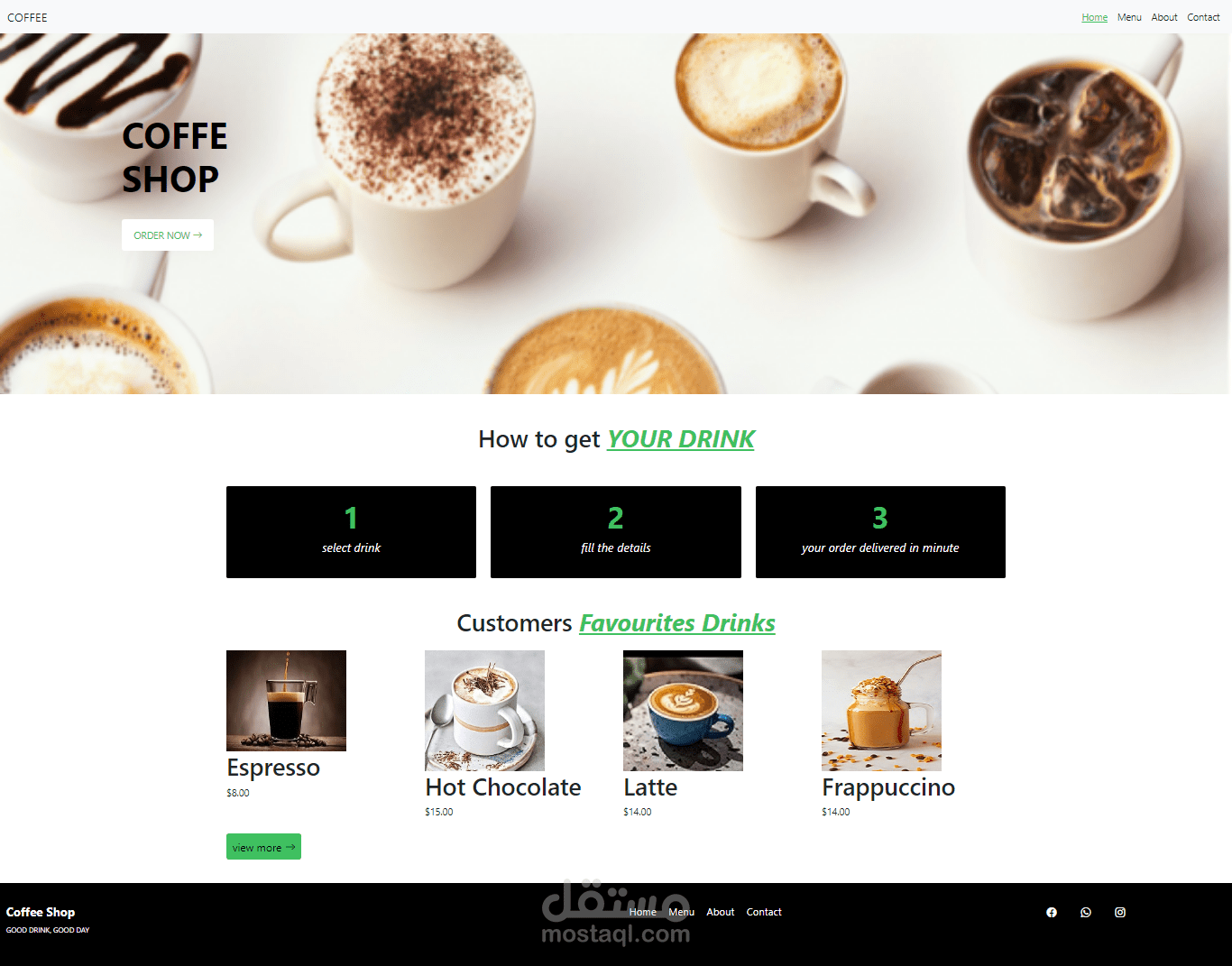 coffee shop website | مستقل