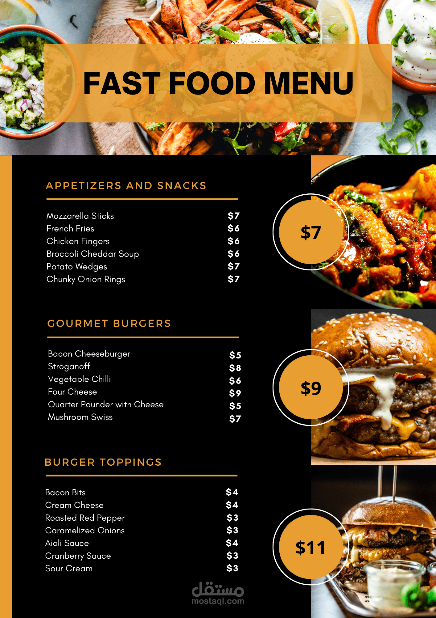 Fast Food Menu 