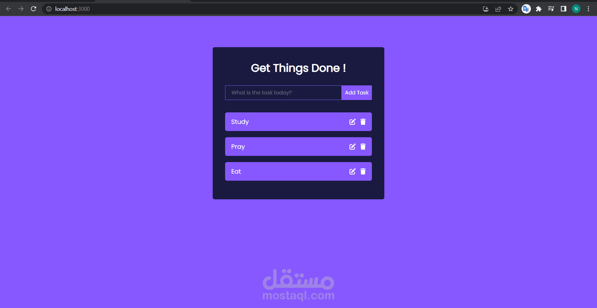REACTJS Todo List | مستقل REACTJS Todo List | مستقل