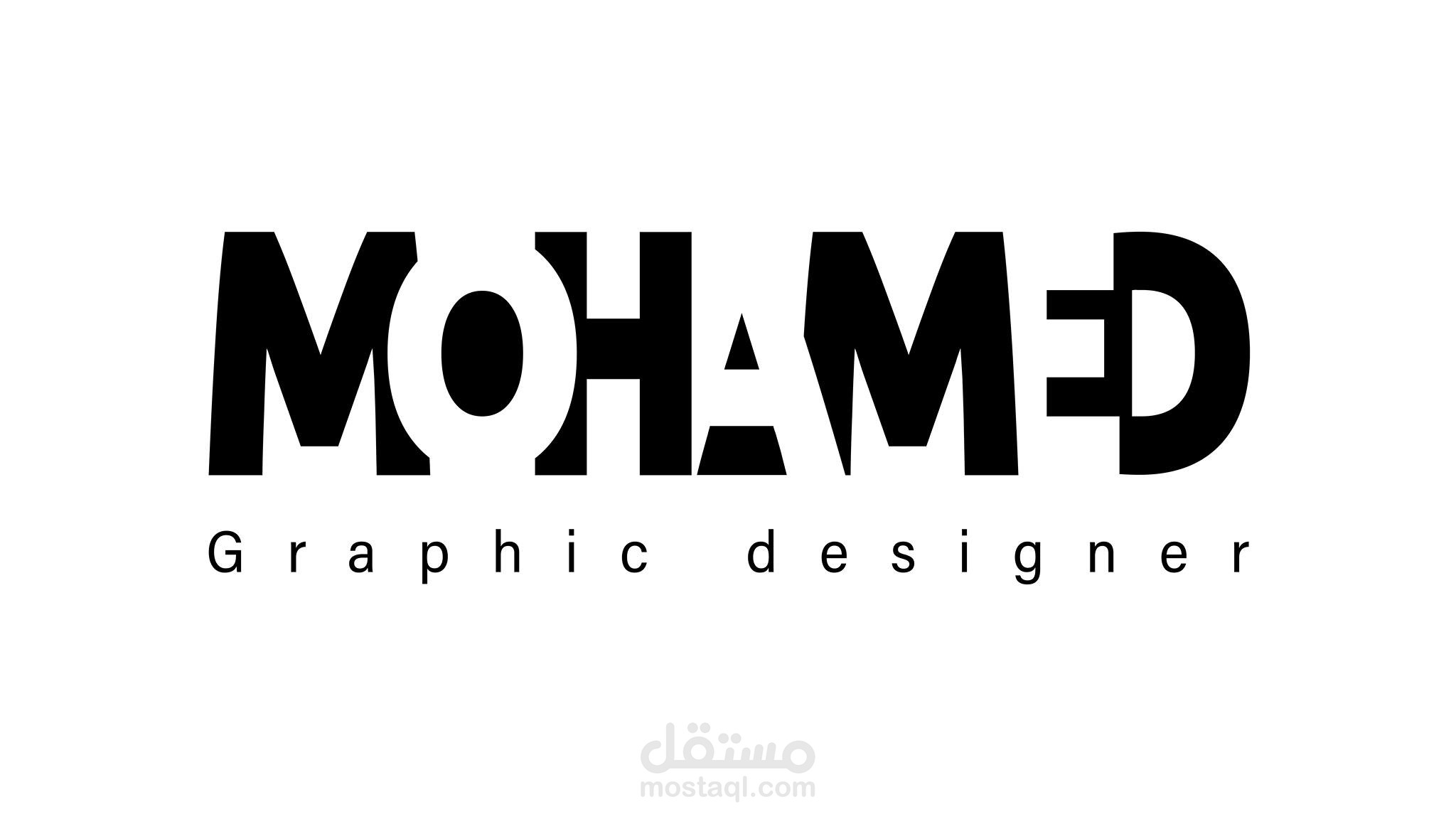 Mohamed logo negative space | مستقل