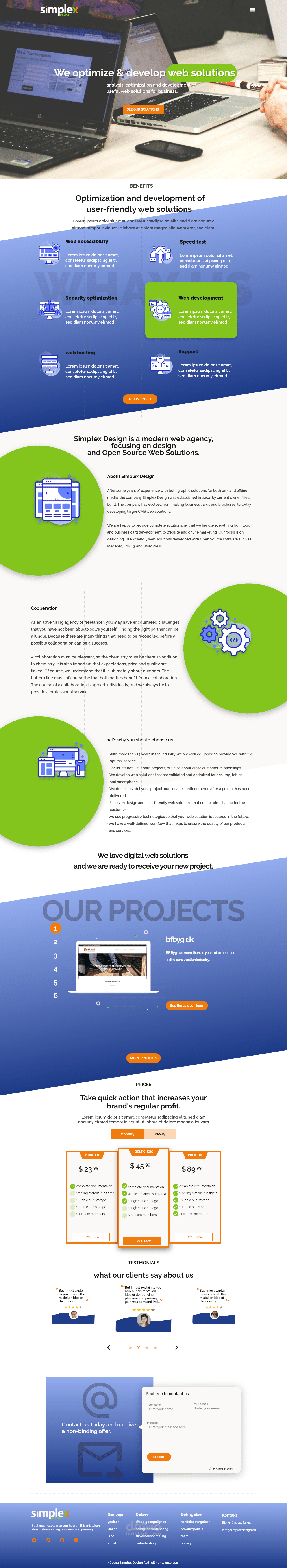 تصميم واجهة موقع SimplexDesign | مستقل