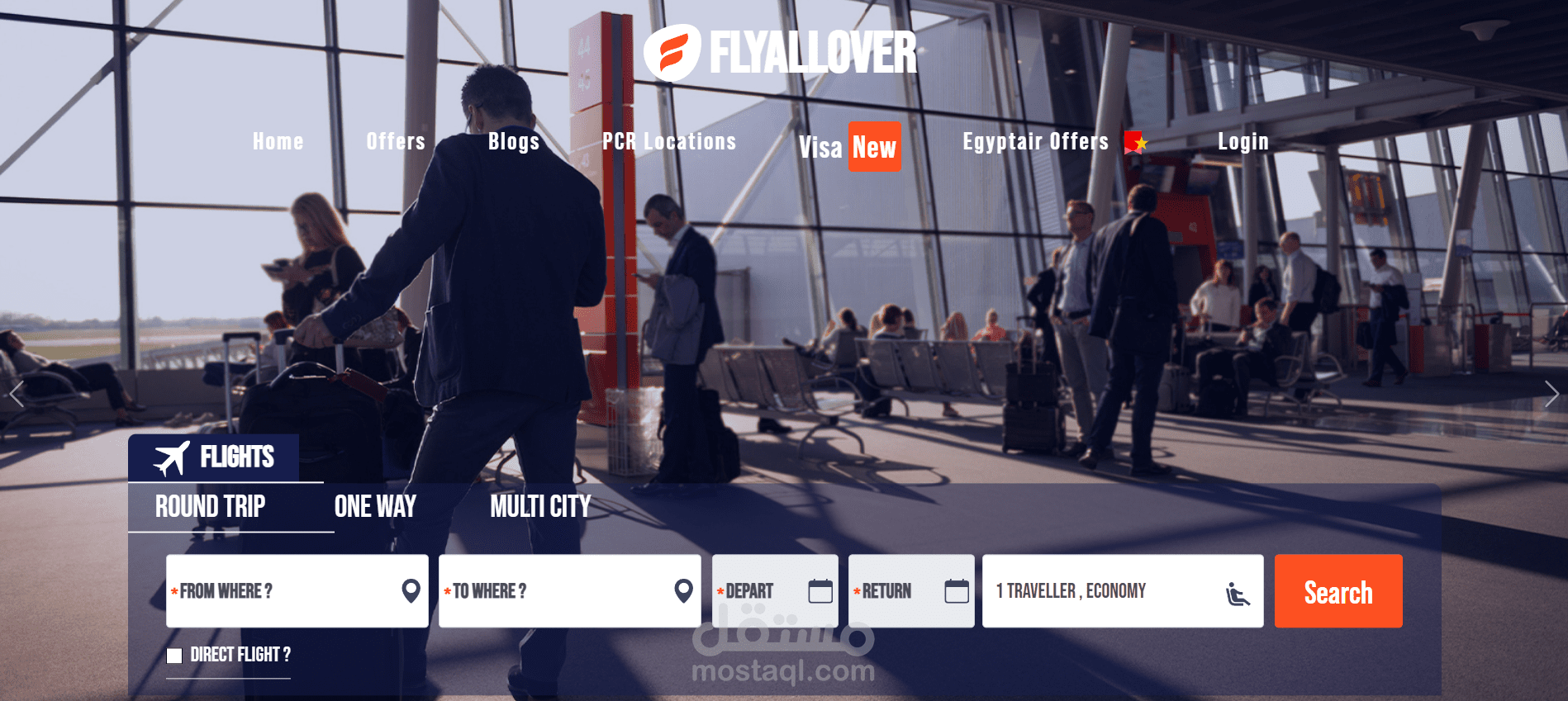 Flyallover مشروع حجز تذاكر طيران و رحلات و فنادق حول العالم | مستقل