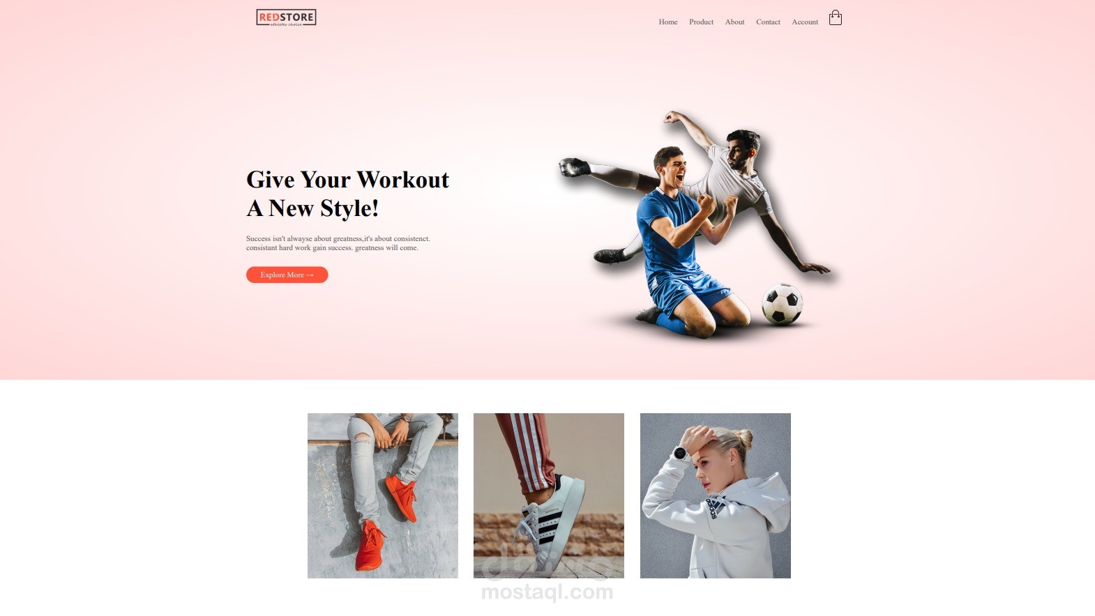 E-commerce website for sports wear | مستقل