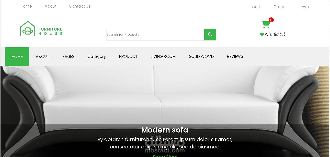 Furniture E-Commerce Website | مستقل Furniture E-Commerce Website | مستقل