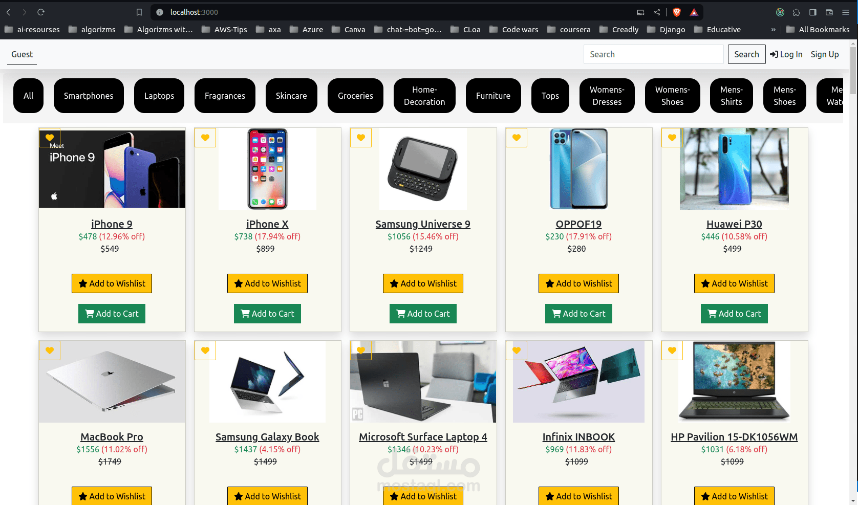 E Commerce App React Redux مستقل