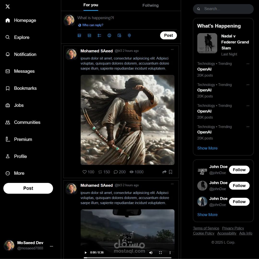 x-clone-ui (formerly Twitter) | مستقل