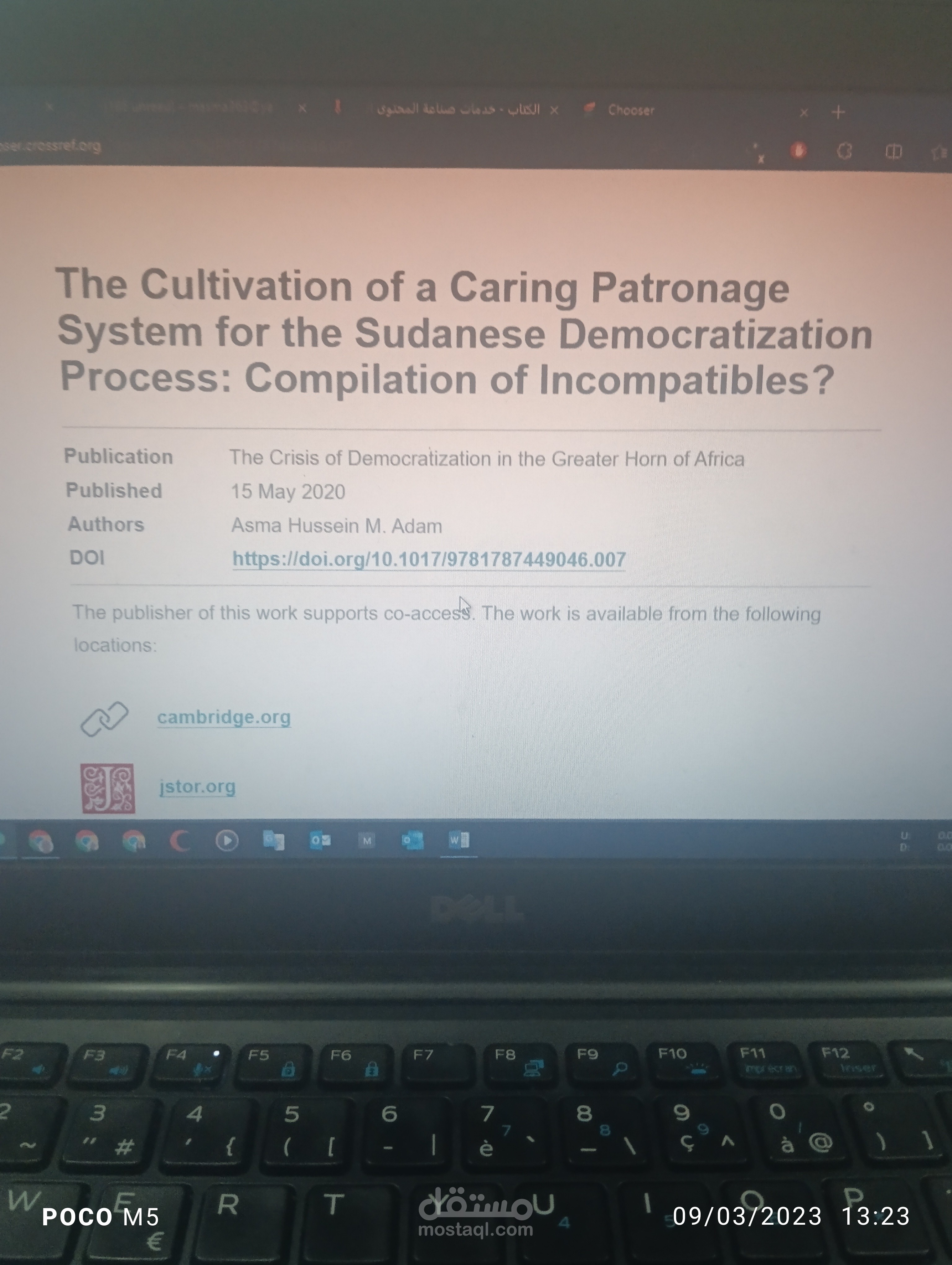 The Cultivation of a Caring Patronage System for the Sudanese ...