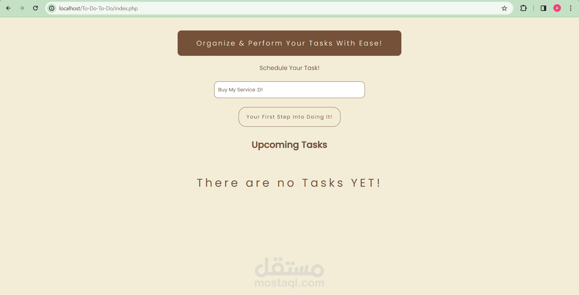 To Do App Fullstack Using Php And Mysql مستقل