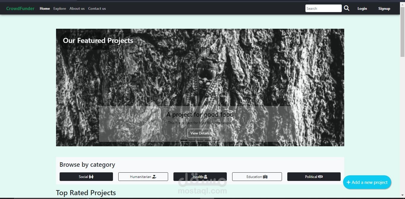 Crowd-Funding Web app | مستقل
