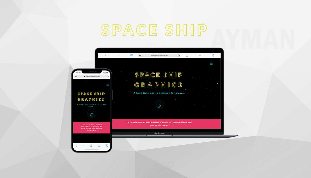 SpaceShip - تصميم HTML,CSS | مستقل