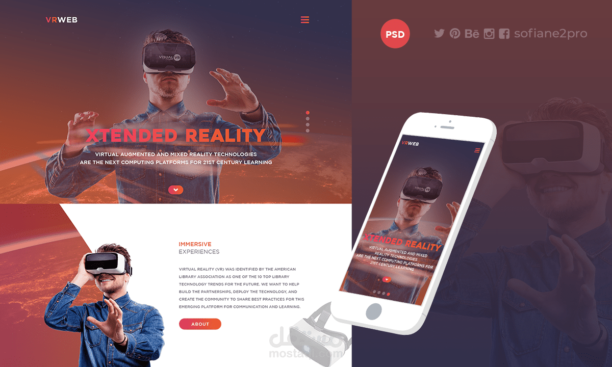 VRWeb - VR Technology Website Design | مستقل