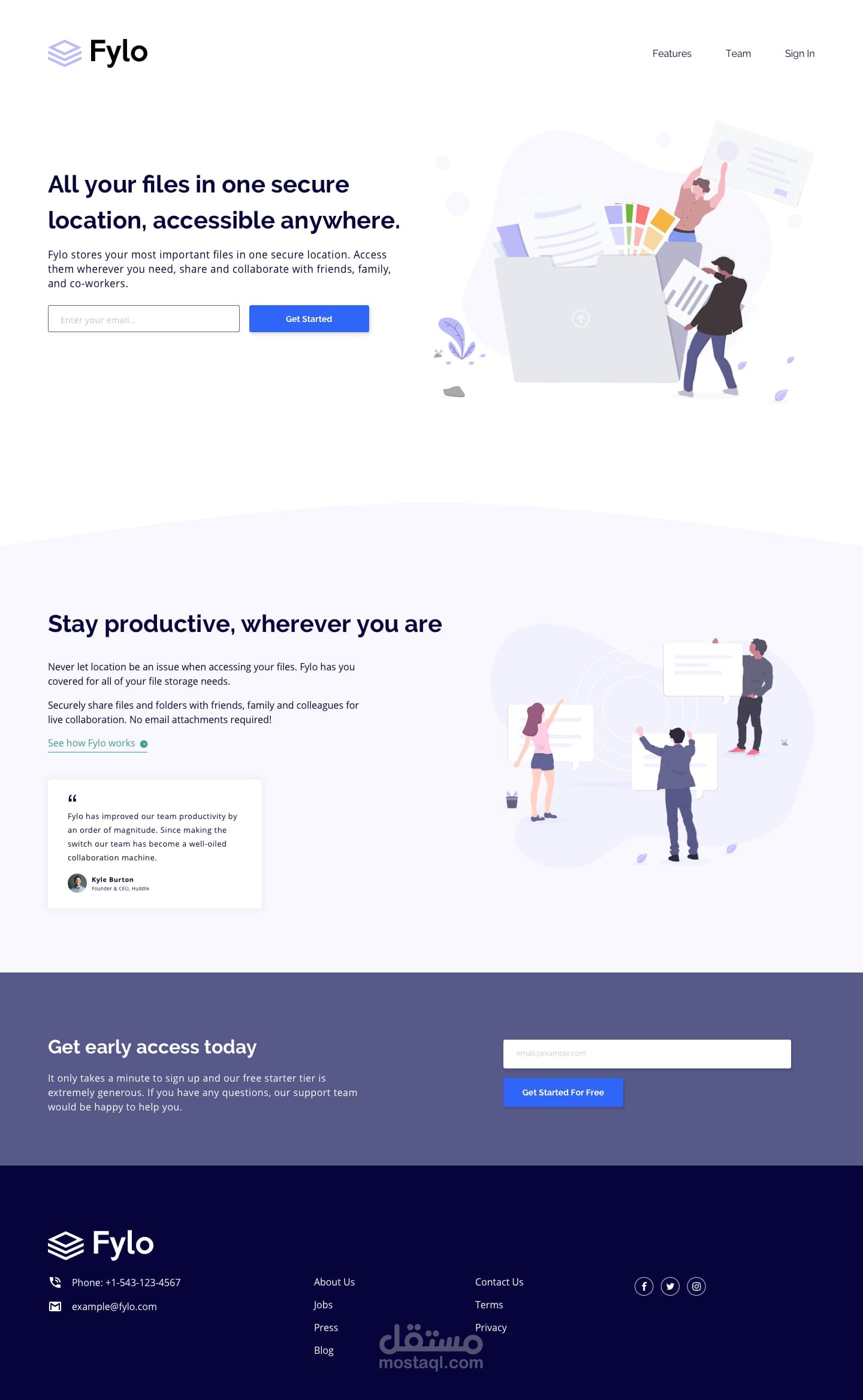 fylo landing page | مستقل