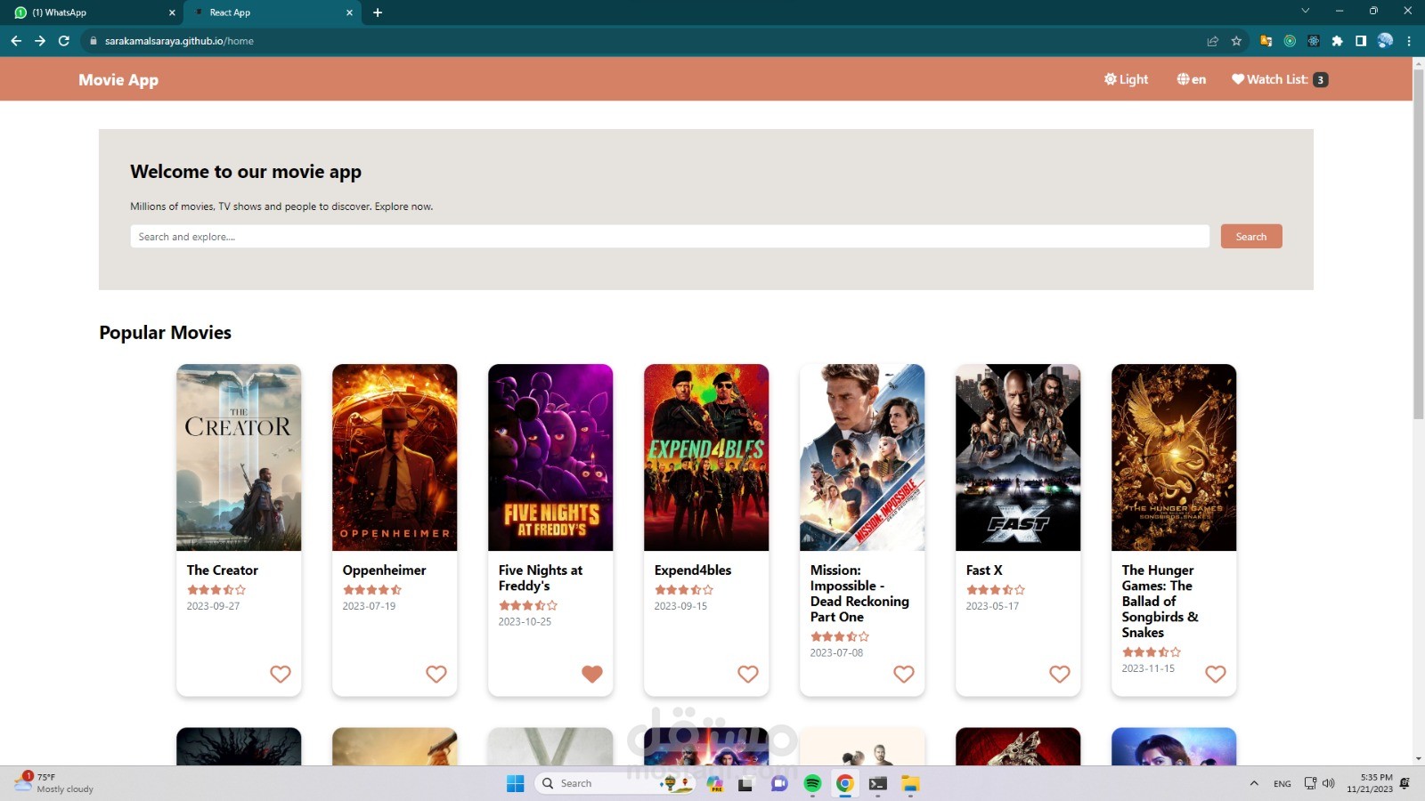 Movie-App _ search and watch movies | مستقل