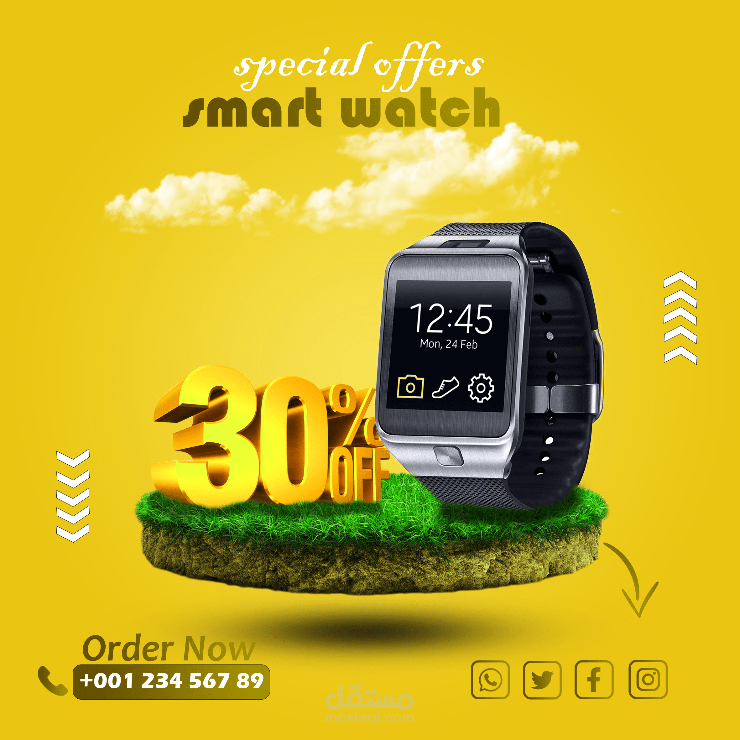 Social media advertisement for a smart watch | مستقل