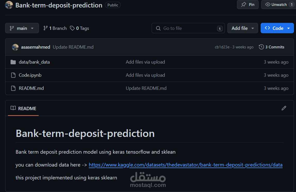 Bank term deposit prediction | مستقل Bank term deposit prediction | مستقل