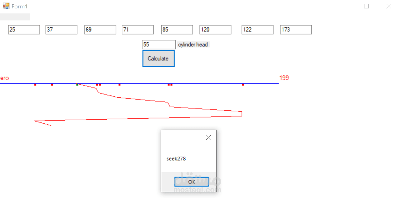 Clook Disk Scheduling Algorithm Seek Time Calculator Gui App Was Made Using C مستقل