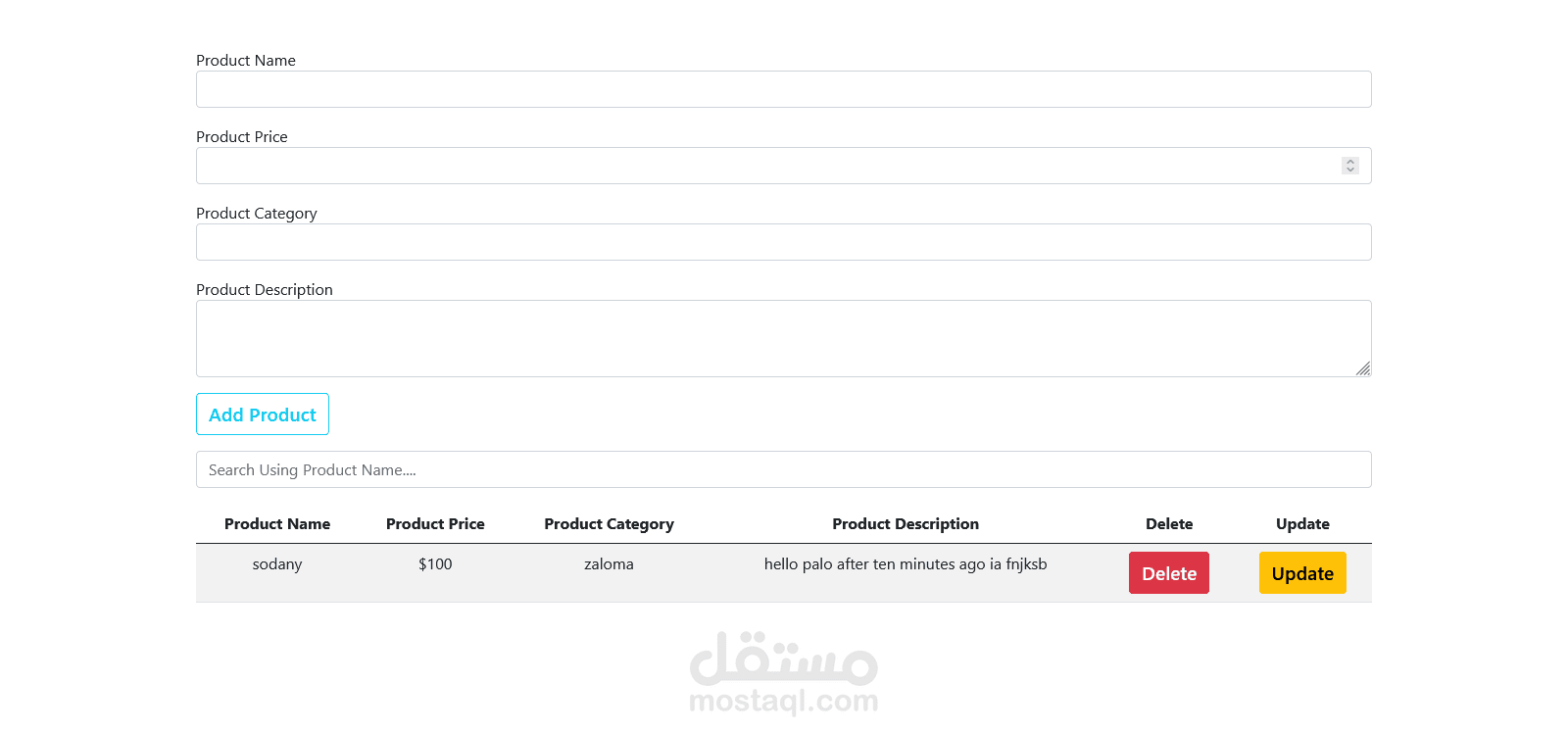 Curd Operations Using Html Bootstrap And Javascript مستقل