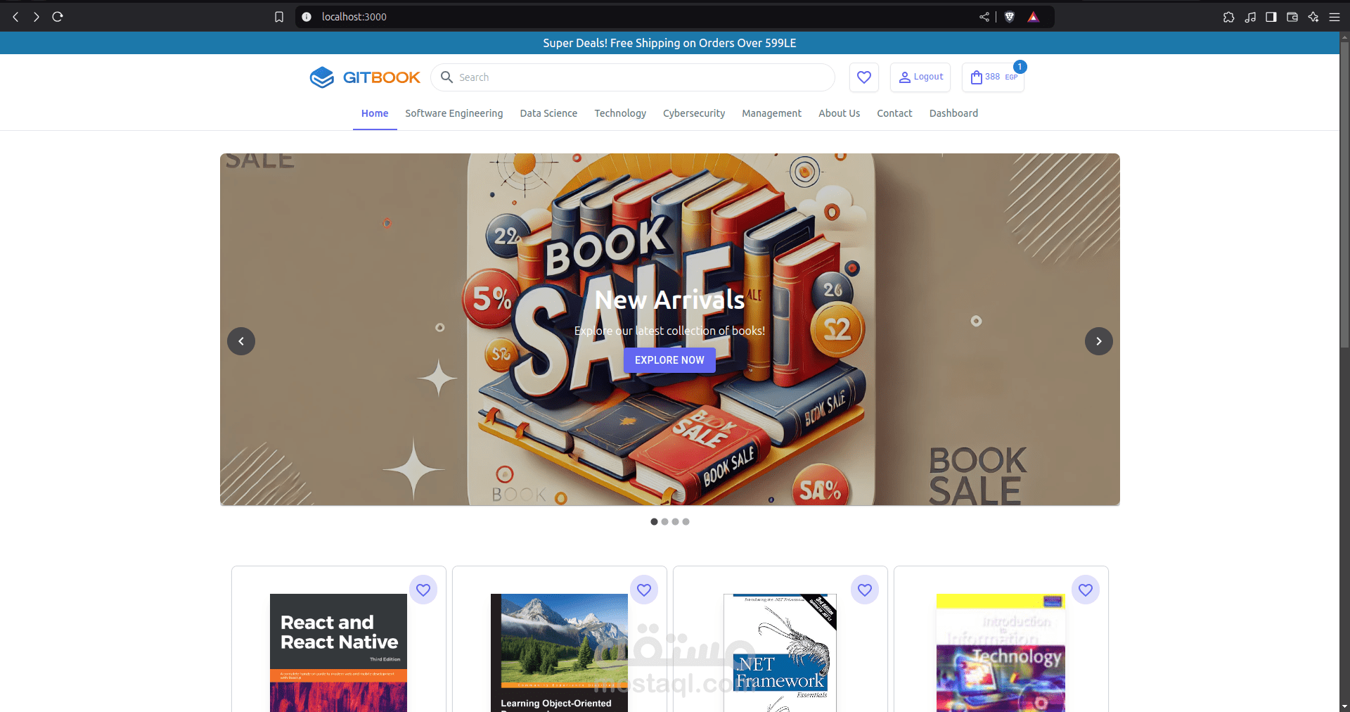 E-Commerce book store website | مستقل