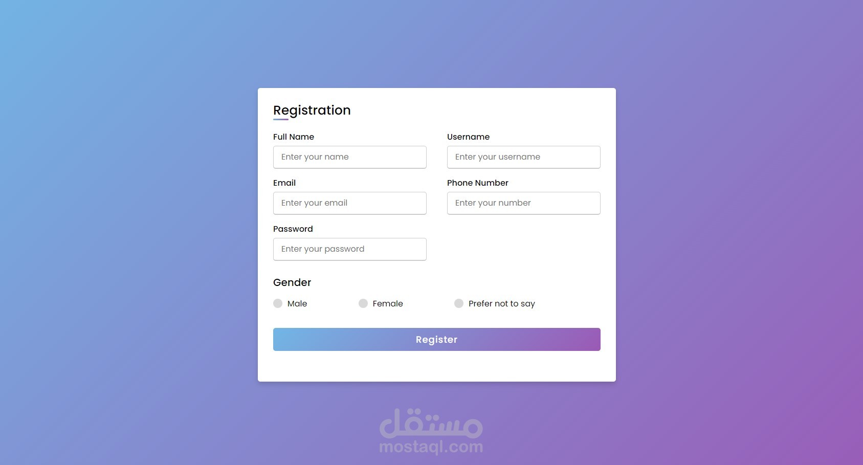 Responsive register Form | مستقل