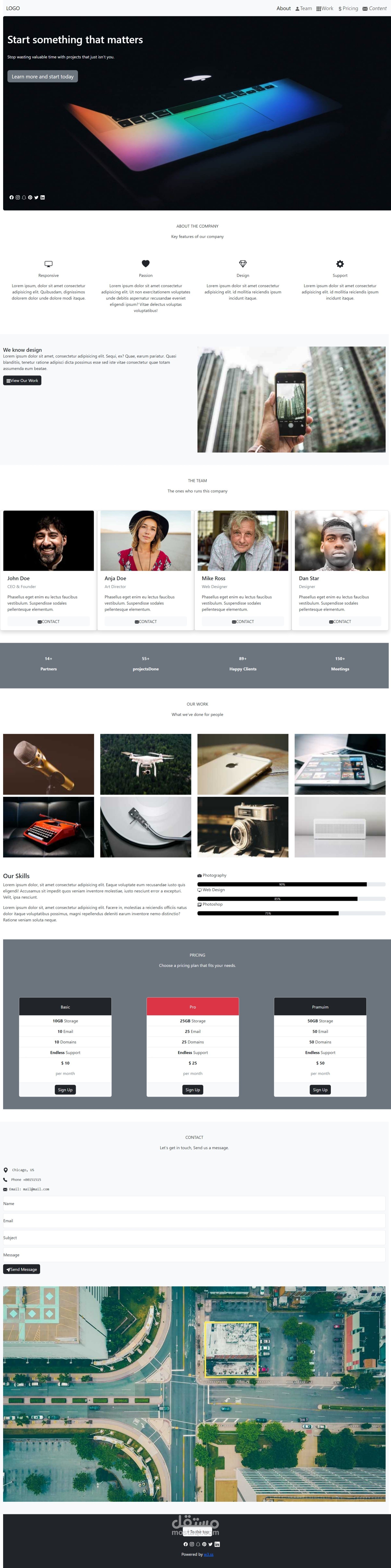 simple site using bootstrap one page. | مستقل