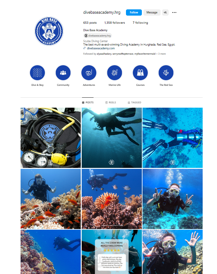 Dive Base Academy Social Media | مستقل