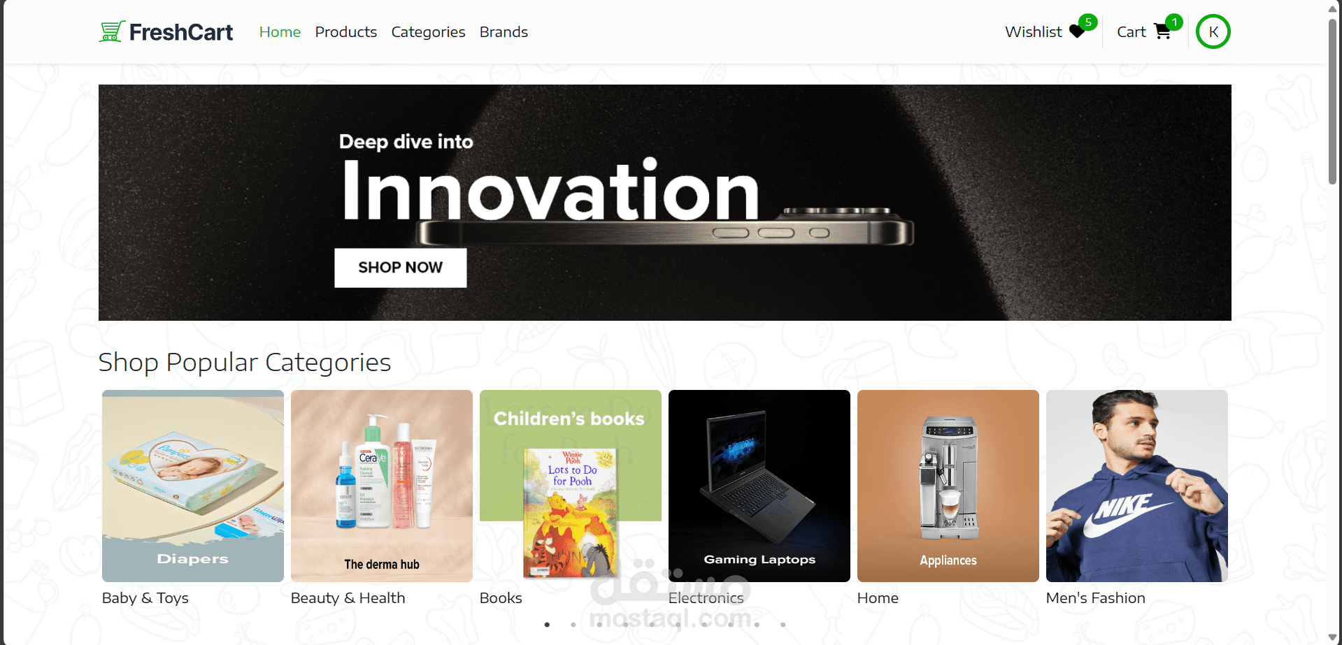 Fresh-Cart) E-Commerce Web Application) | مستقل Fresh-Cart) E-Commerce Web Application) | مستقل