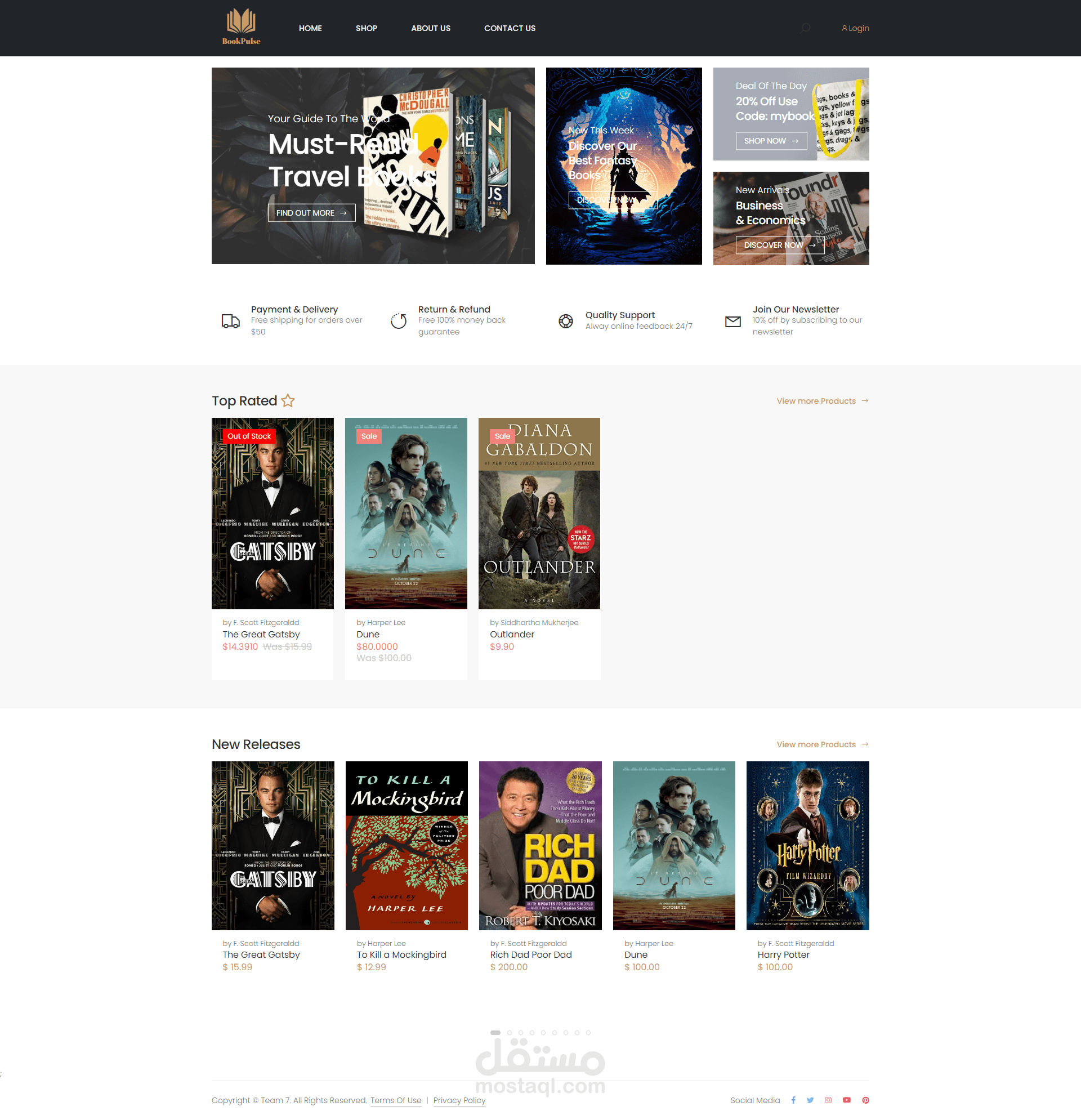 Book Pulse: Book Store Website | مستقل
